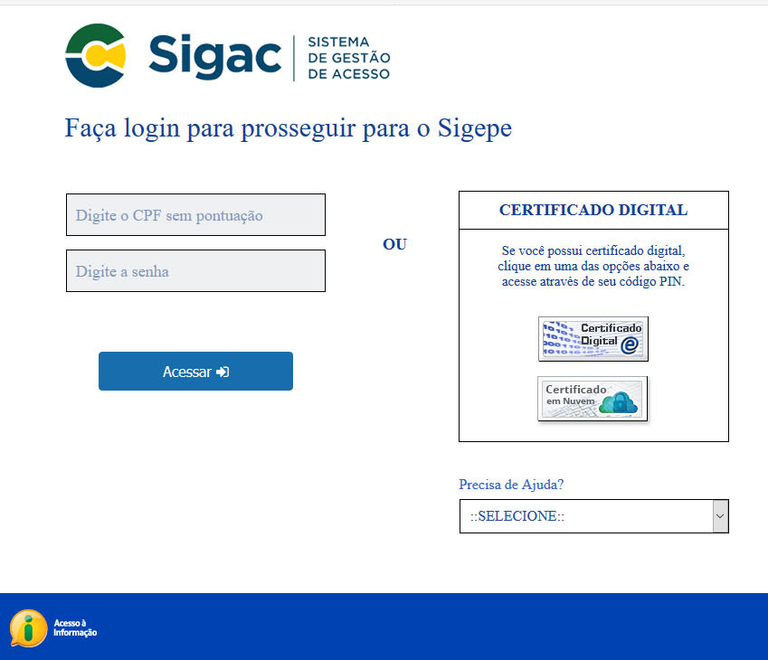 Inclusão ao Sigac